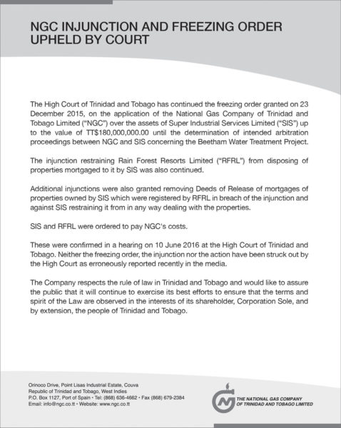 NGC Injunction and Freezing Order Upheld by Court - NGC | NGC