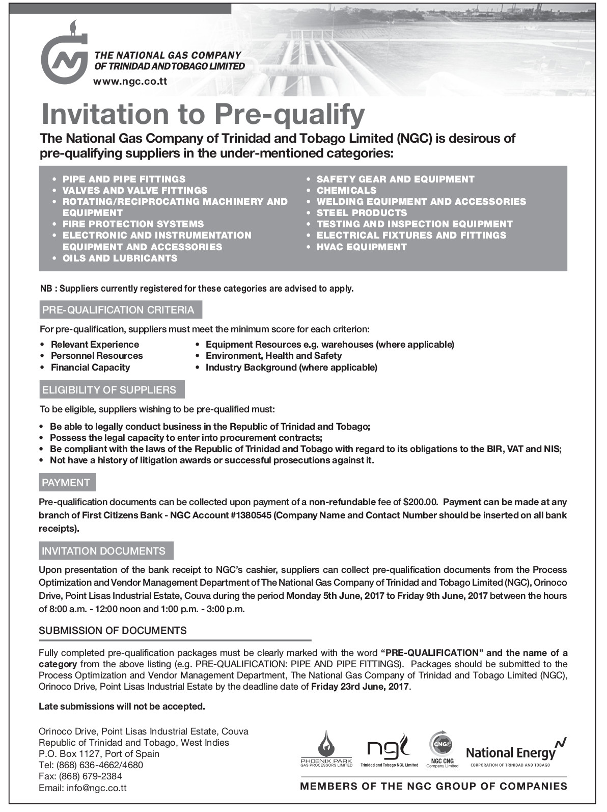 Invitation to Pre-qualify - NGC | NGC
